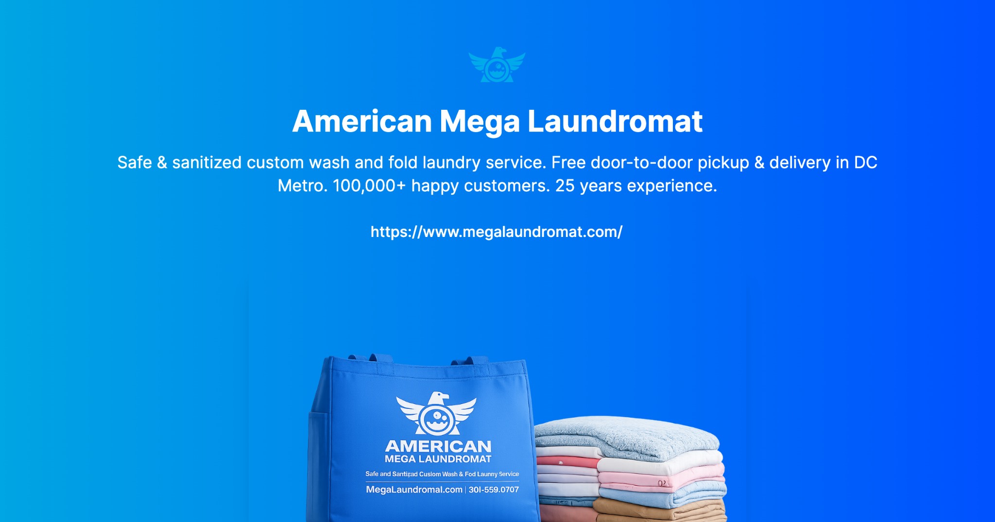 American Mega Laundromat | Wash & Fold Pickup Service in DC Metro